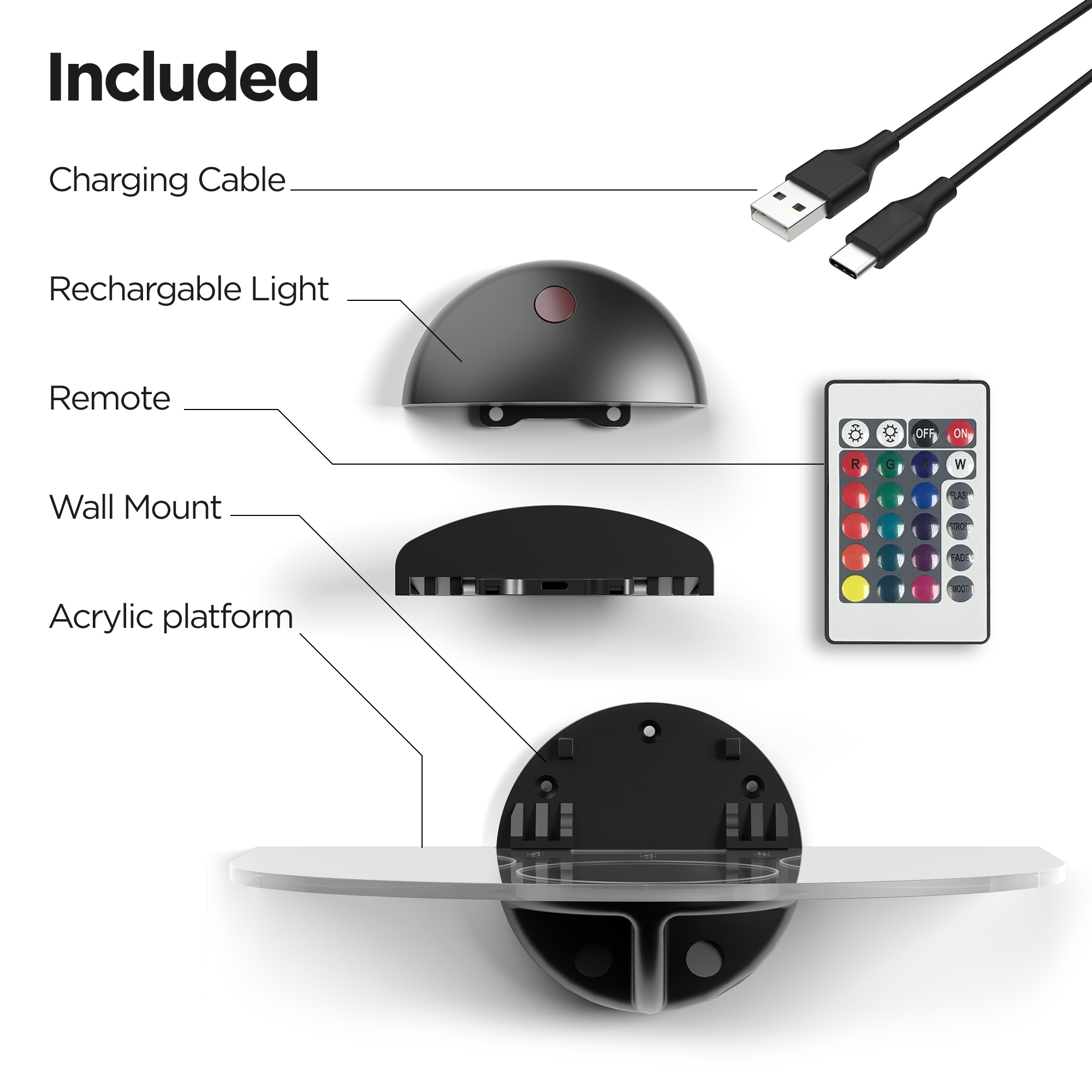 Galvanox Drink LED Floating Wall Shelf - Galvanox